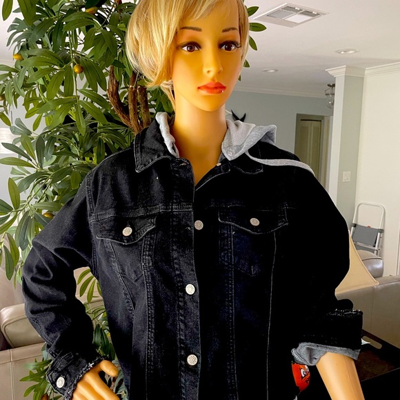 white birch | Jackets & Coats | Black Denim Wdetachable Hoodie | Poshmark